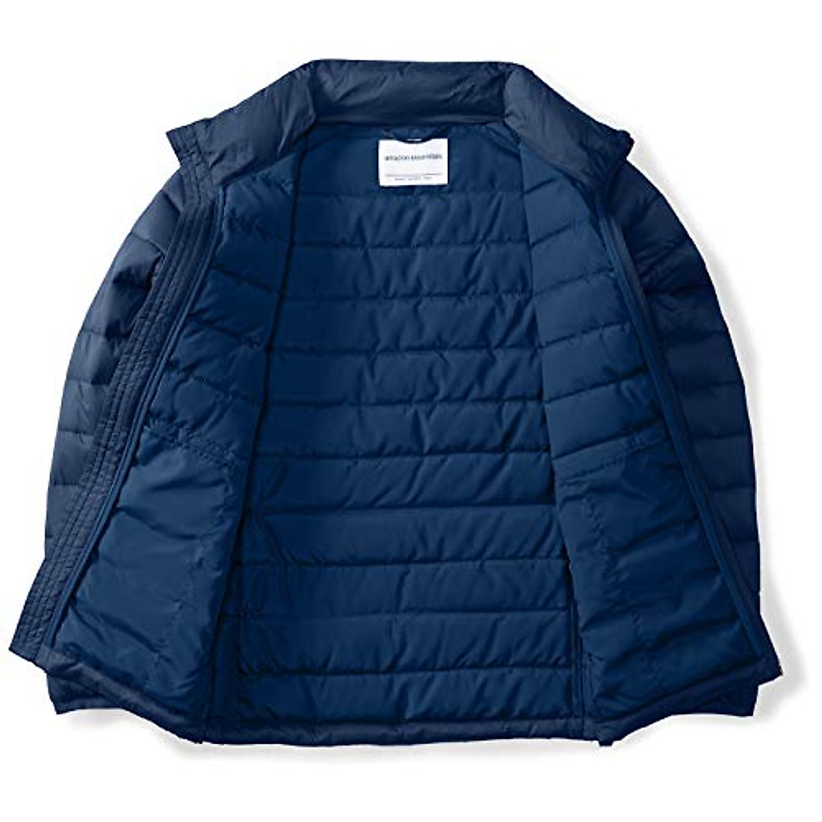 Amazon Essentials Boys' Lightweight Water-Resistant Packable Puffer Jacket, Navy, Large