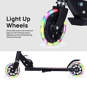 TENBOOM Scooter Toys for Kids Ages 6-12/3-5, Light Up Wheels Christmas Birthday Gifts for Girls Boys, Easy Folding Kids Scooter with 3 Levels Adjustable Handlebar