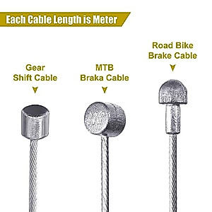 Universal Bicycle Transmission Line Bicycle Shift Derailleur Cable and Brake Cable Kit for Bicycle Mountain Road Bike Repair (Yellow)