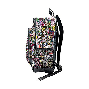 Tokidoki All- Stars Basic Sports Backpack Dual-Zippered Multi-Purpose Bag, [2] Padded Shoulder Straps and [2] Mesh Water Bottle Pockets