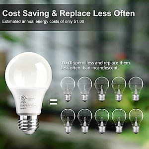 TJOY 6 Pack A19 LED Light Bulbs, 60 Watt Equivalent LED Bulb, Soft Warm White 2700K, Efficient 9W, E26 Standard Base, Non Dimmable Energy Saving Light Bulb, 800LM, 80 CRI, 120V, UL Listed