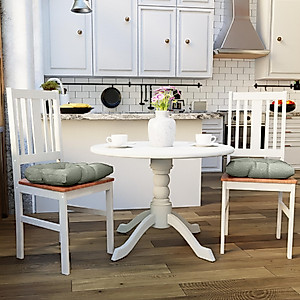 Klear Vu Gripper Overstuffed Universal Non-Slip Dining Chair Cushions for Kitchen Decor or Office Use, U-Shaped Skid-Proof Seat Pad, 17x17 Inches, 2 Count (Pack of 1), Solid Spa Green