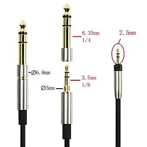 NewFantasia Replacement Audio Upgrade Cable Compatible with Sennheiser HD598, HD598Cs, HD560s, HD598SE, HD620S, HD400PRO, HD599, HD569, HD579 Headphones 1.2meters/4feet