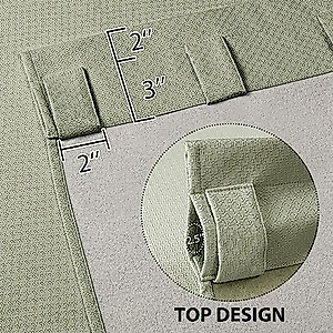 OVZME 100% Blackout Window Panels for Living Room, Keep Warm Light Green Blackout Curtains Energy Saving Full Light Blocking Thermal Insulated Curtains, Back Tab & Rod Pocket (W52 x L84)