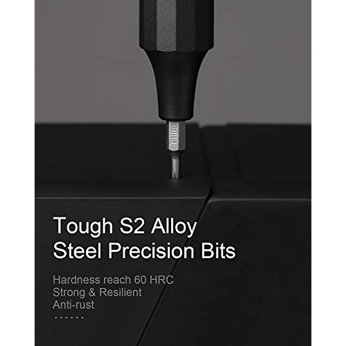 HOTO Precision Screwdriver Sets, 24-in-1 Manual Screwdriver, 24 pcs Tough S2 Steel Bits, Manual Pen Shape, Ideal for Electronics, Glasses and Bracelets, Slate Grey