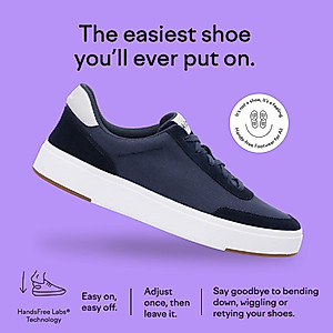 Kizik Prague Hands Free Mens or Womens Sneakers, Casual Slip On Shoes Women and Men Love, Comfortable for Walking, Work, Women's and Men's Fashion for Any Occasion - Dusk Blue, Wide M10.5 / W12