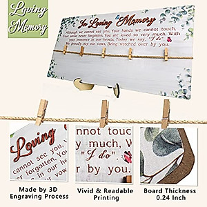 BINCUE 3D in Loving Memory Wedding Sign 20x10 Inch with 5 Clips, Wedding Decor to Honor Souls, Wedding Memory Table Sign, Wedding Remembrance Sign