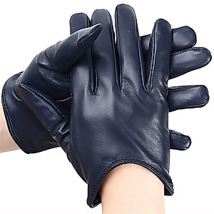 Fashion Leather Women's Gloves,Drive Women's Leather Gloves,Thin Gloves,Keep Warm Women's Winter Gloves Jujube Red 7.5