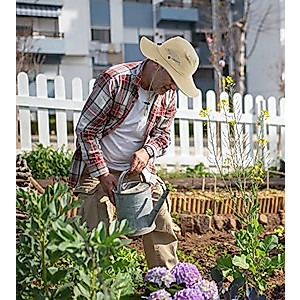 Wmcaps UPF 50+ Sun Protection Hats for Men Women, Wide Brim Waterproof Bucket Hat for Fishing, Hiking, Garden, Outdoor Dark Grey