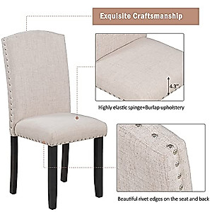 LCH Sets Modern Style 6-Piece Dining 4 Chairs & 1 Bench, Marbled Veneers Tabletop and V-Shaped Table Legs, Ideal for Restaurant or Family Bistro, Simple and Elegant (White)