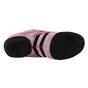 Very Fine Dancesport Shoes - Unisex-Adult Jazz Ballroom Exercise Dance Sneaker VFSN012 + Shoe Bag (Pink, Size 5.5)