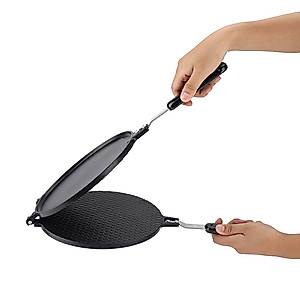 Non Stick Egg Roll Waffle Cone Maker Double side Aluminum Alloy Ice Cream Cone Maker Omelette Pancake Baking Pan Cake Bakeware Cooking Tools with Heat insulation Handle