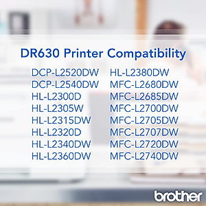 Brother Genuine-Drum DR630, Page Yields approximately 12,000 pages , Black ( Does not include a Toner)