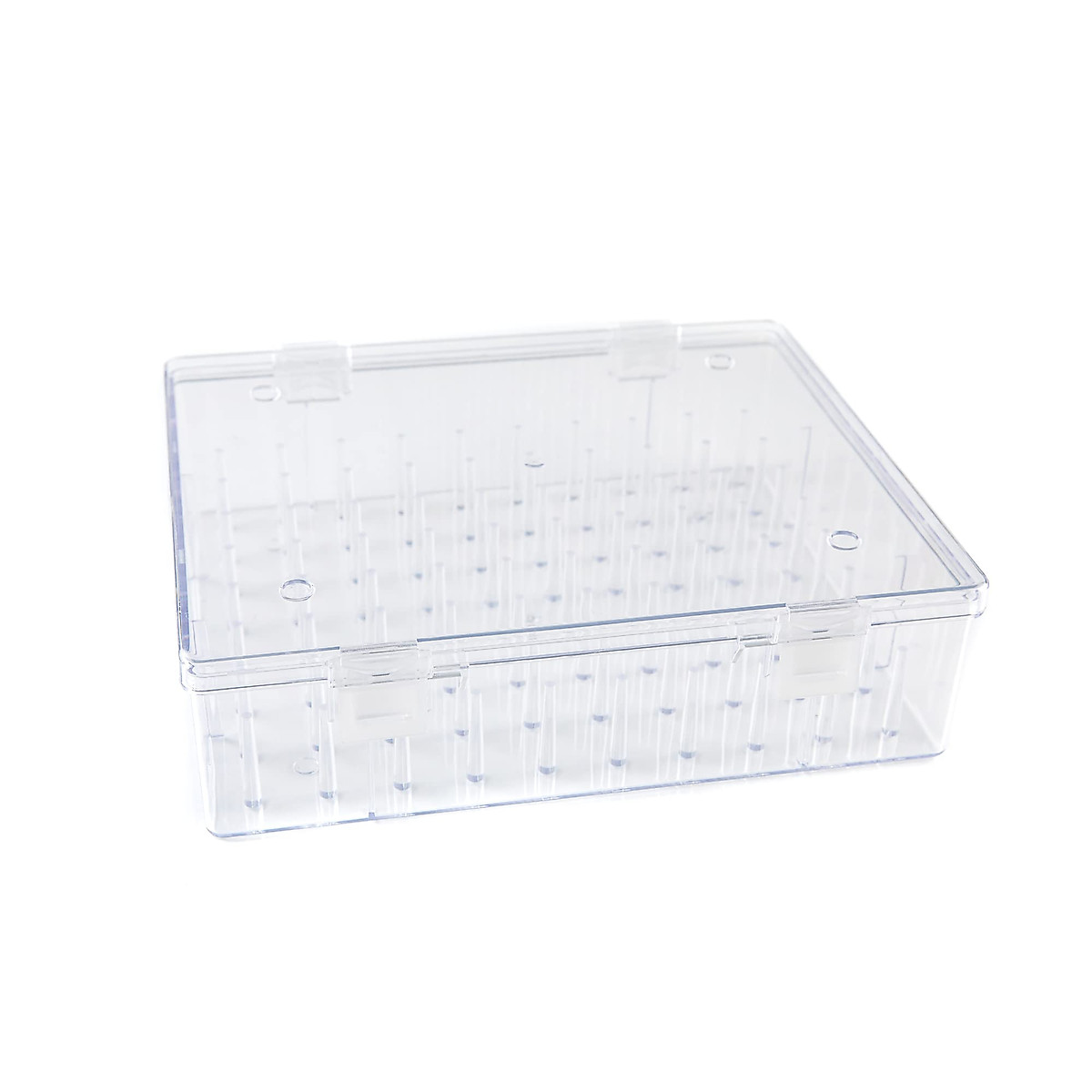 The Quilted Bear Modern Stackable Clear Acrylic Thread Box, 80 Spool Storage - Sewing Organizer
