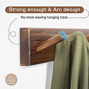 FifthQuarter Coat Hooks Wall Mounted: Easy Installation Rustic Coat Rack with Extra Storage Shelf and Sturdy Wooden Hook for Hanging Decor in Bathroom| Entryway| Bedroom | Hallway
