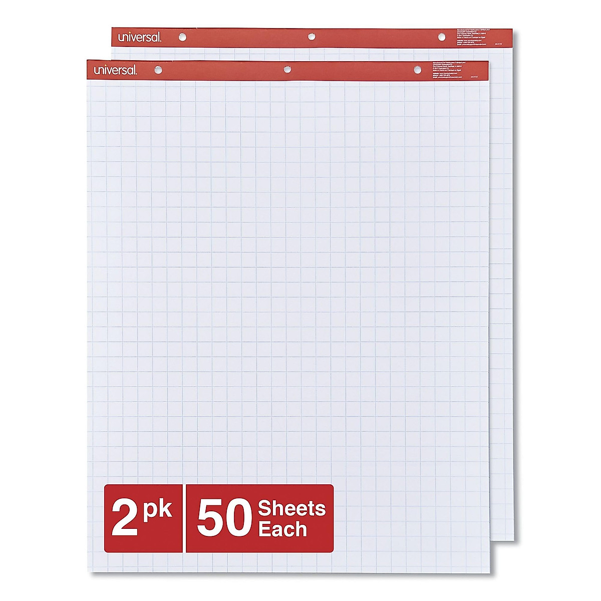 Universal 35602 Recycled Easel Pads, Quadrille Rule, 27 x 34, White, 50 Sheet (Case of 2 Pads)
