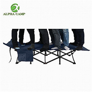 ALPHA CAMP Oversized Camping Cot Supports 600 lbs Sleeping Bed Folding Steel Frame Portable with Carry Bag,Navy