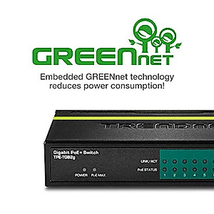 TRENDnet 8-Port 10/100Mbps PoE Switch, 4 x 10/100 Ports, 4 x 10/100 PoE Ports, 30W PoE Power Budget, 1.6 Gbps Switching Capacity, 802.3af, Lifetime Protection, Black, TPE-S44