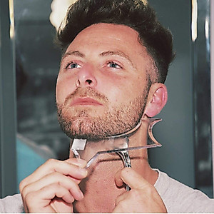 Beard Shape up Tool,for Use with Beard Trimmer or Razor,Beard Shaper Tool (Transparent)