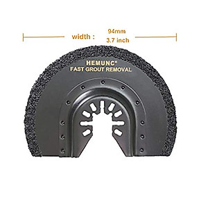 HEMUNC 3pcs Oscillating Tool Blades for Grout Removal Tile Mortar Concrete Masonry 1/8, Fit for Dewalt Milwukee Rockwell Bosch Dremel Ryobi Ridgid Multitool