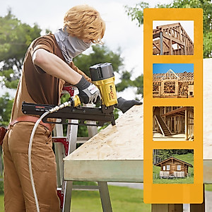 KingOu NR2183 21 Degree Aluminum Magazine, Pneumatic Framing nail gun, 2-Inch up to 3-1/4-Inch Plastic Collated Full Head Framing Nails, Framing, Wooden House Building, Fencing