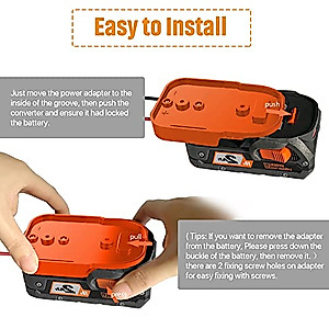 Power Wheel Adapter with Fuse & Switch, Secure Battery Adapter for Ridgid AEG 18V Hyper Lithium Battery, with 12 Gauge Wire,Good Power Convertor for DIY Ride On Truck,Robotics,RC Toys and Work Lights