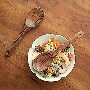 Muso Wood Acacia Salad Servers,10-inch,set of 2 (Acacia salad servers)