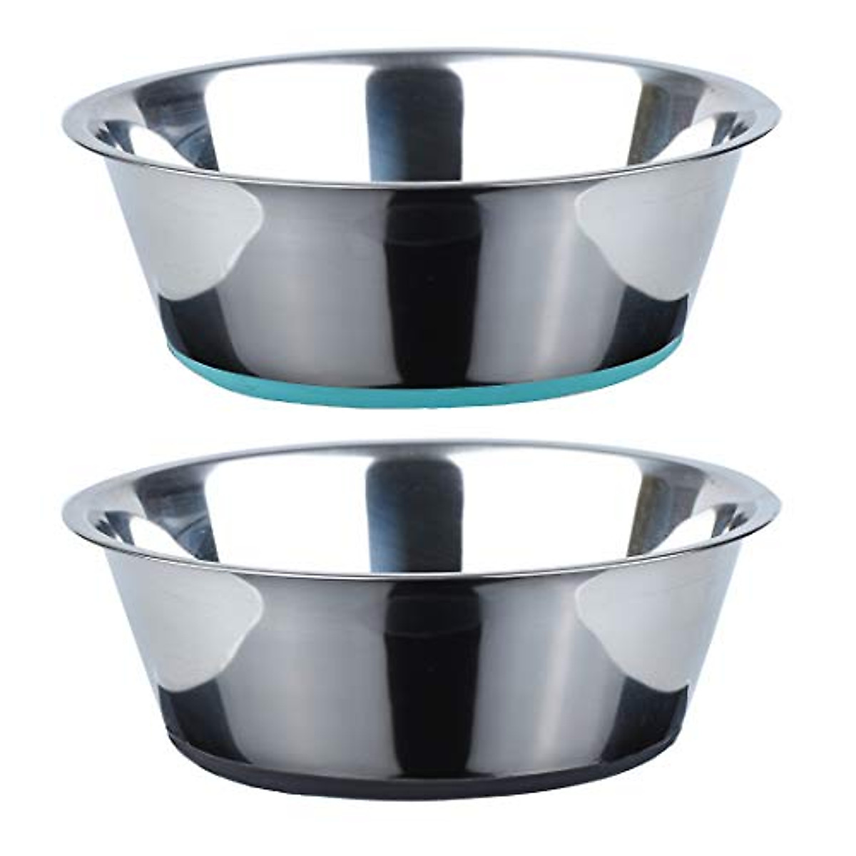 PEGGY11 Deep Stainless Steel Anti-Slip Dog Bowls, Set of 2, Each Holds Up to 3 Cups