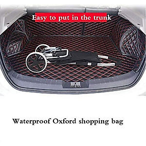 Folding Shopping Cart, Grocery Utility Lightweight Waterproof with Swivel Wheels and Removable Bag Hand Cart Trolley Easy Storage (Blue 60 Pounds Capacity) (Lattice 60 Pounds Capacity)