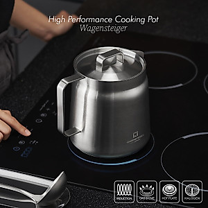 WAGENSTEIGER Stainless Steel Classic Kettle Pot 2.1 Quarts / 2 Liters, Multi-purpose Cooking Pot, Mini Milk Pan, Butter Warmer, On-the-go Saucepan, Ramen Pot, Stovetop Metal Tea/Coffee Pot (606)
