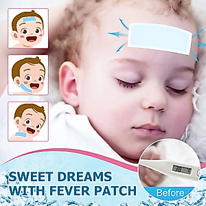 20 Sheets Fever Patches for Kids - Hot Weather Cooling Gel Patches for Adults - Headache Patches - Forehead Fever Cool Pads - Cooling & Pain Relief