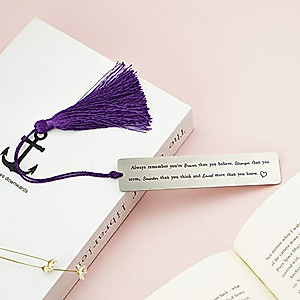 Inspirational Gift Bookmark 2021 Graduation Gifts for Girlfriend Her Sister Daughter Encouragement Bookmarks Book Lover Gifts (Always Remember You're Braver Than You Believe)