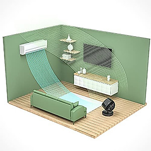 Kapoo Table Air Circulator Fan,Blade 8",6 Speeds 4 Wind Modes,With Remote Control,Horizontal Vertical Oscillating,Indoor Circulator Fan for Whole Room Temperature Equilibrium,Black,Middle,GS-XXG037