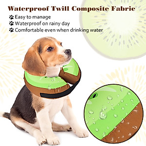 Dog Recovery Collars & Cones, Inflatable Dog Cone Collar, Dog Donut Collar, Adjustable Dog Cone Alternative After Surgery, Soft Dog Cones for Small Dog & Cats, Blow Up Pet E Collar, Soft, Cute