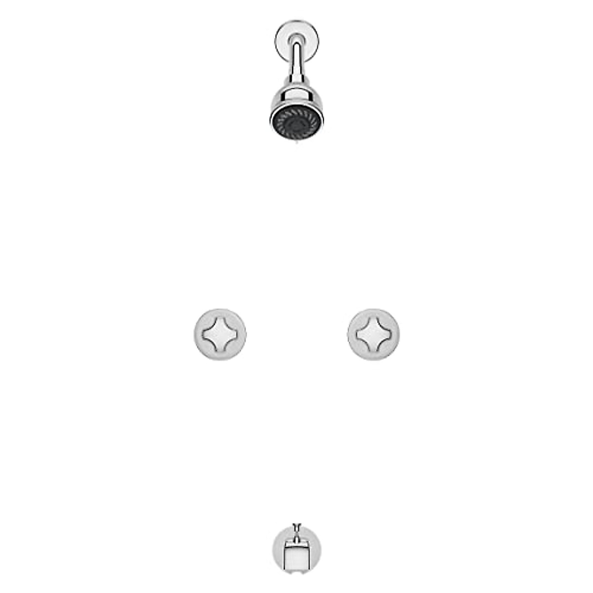 Pfister LG03-6110 2 Tub & Shower Faucet with Metal Knob Handles, Polished Chrome