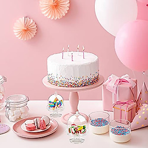 48 Pieces Mini Plastic Cupcake Stand with Lid Tiny Cupcake Stand Round Cake Stand Mini Cake Holder with Lid Cake Display Stand with Cover Mini Candy Box for Candy Dessert Chocolate (Clear)