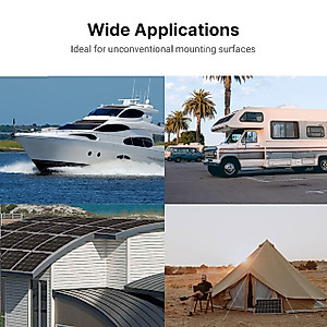 Calpha 1PC 100 Watt Solar Panel, Monocrystalline 20V Solar Panel Charger, 23% High Convert, IP68 Waterproof and Lightweight Off-Grid Solar Power System Charger for Marine Camping RV Cabin Van Car