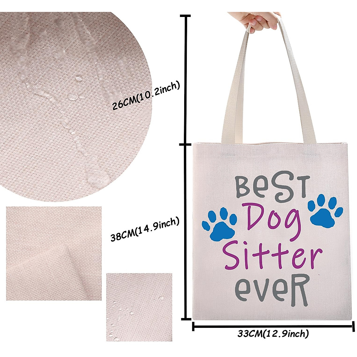 TSOTMO Dog Sitter Gift Dog Walker canvas tote bags Gift Best Dog Walker Ever canvas tote bags Gift Dog Lover Gift Pet Owners Gift (DogSitter canvas)