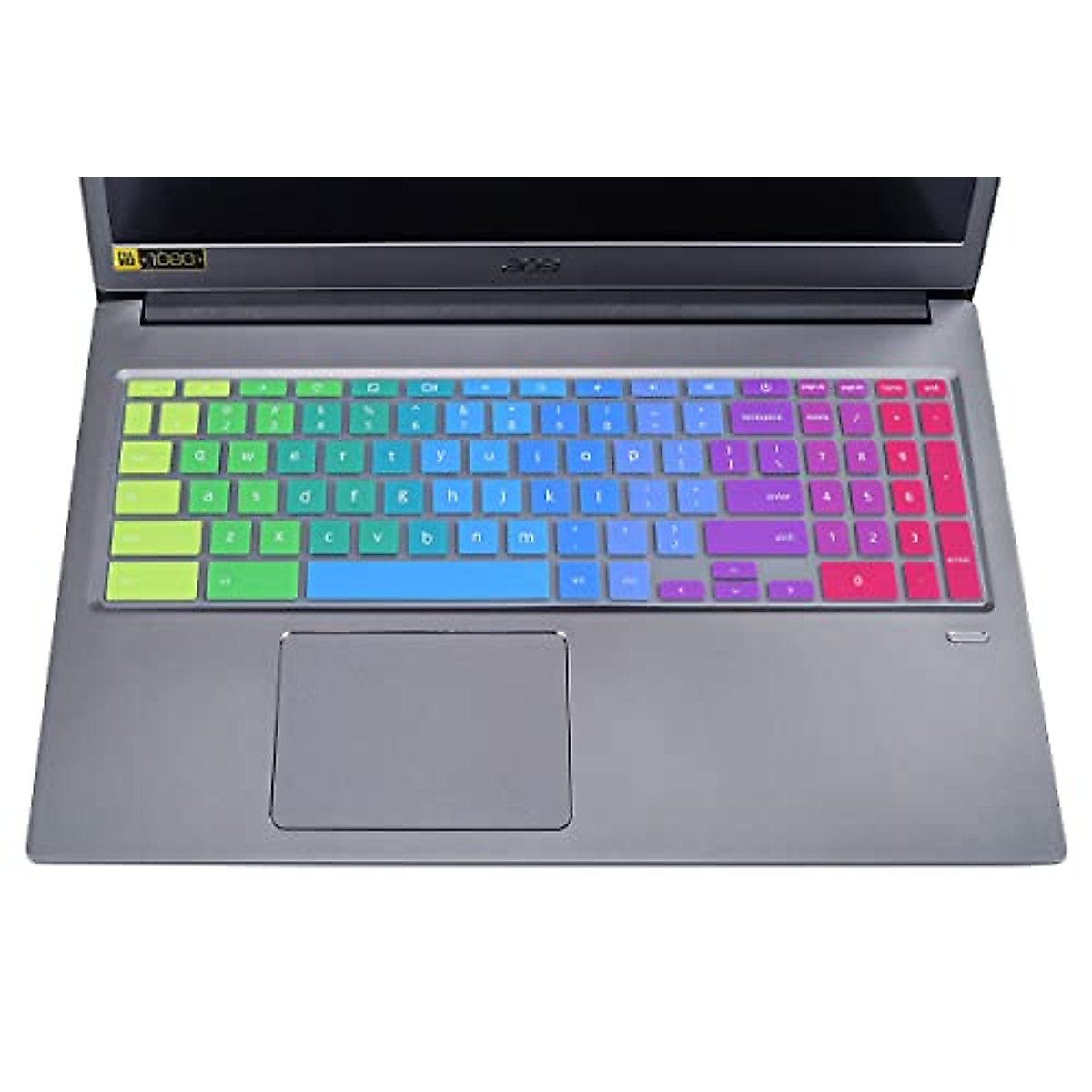 Colorful Keyboard Cover Skin for Acer Chromebook 15 315 CB315 715 CB715 15.6 inch Chromebook with Numeric Keypad, Acer Chromebook 317 CB317 17.3" Keyboard Skin Protector, Rainbow