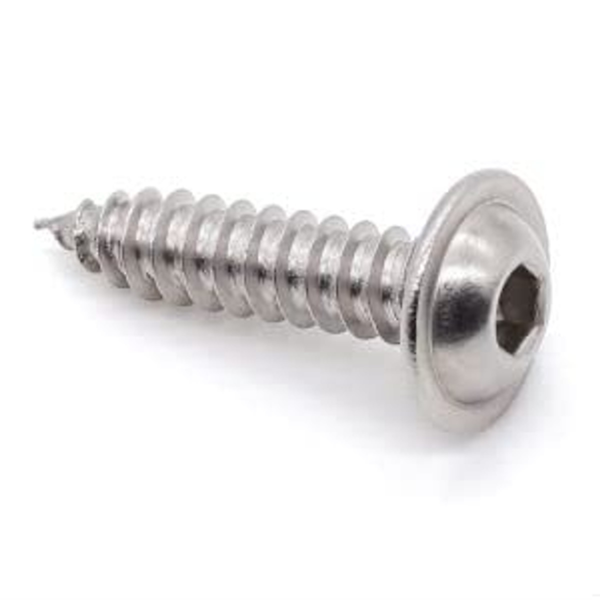 Glvaner (100 pcs) M3 x 25mm Flanged Button Head Socket Cap Self Tapping Screws 304 Stainless Steel 18-8 Wood Screws