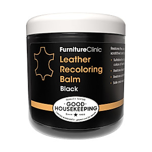 Furniture Clinic The Original Leather Re-Coloring Balm 16 Color Options - Leather Repair Kit for Furniture - Restore Couches, Car Seats, Clothing - Non-Toxic Leather Repair Cream (Black)
