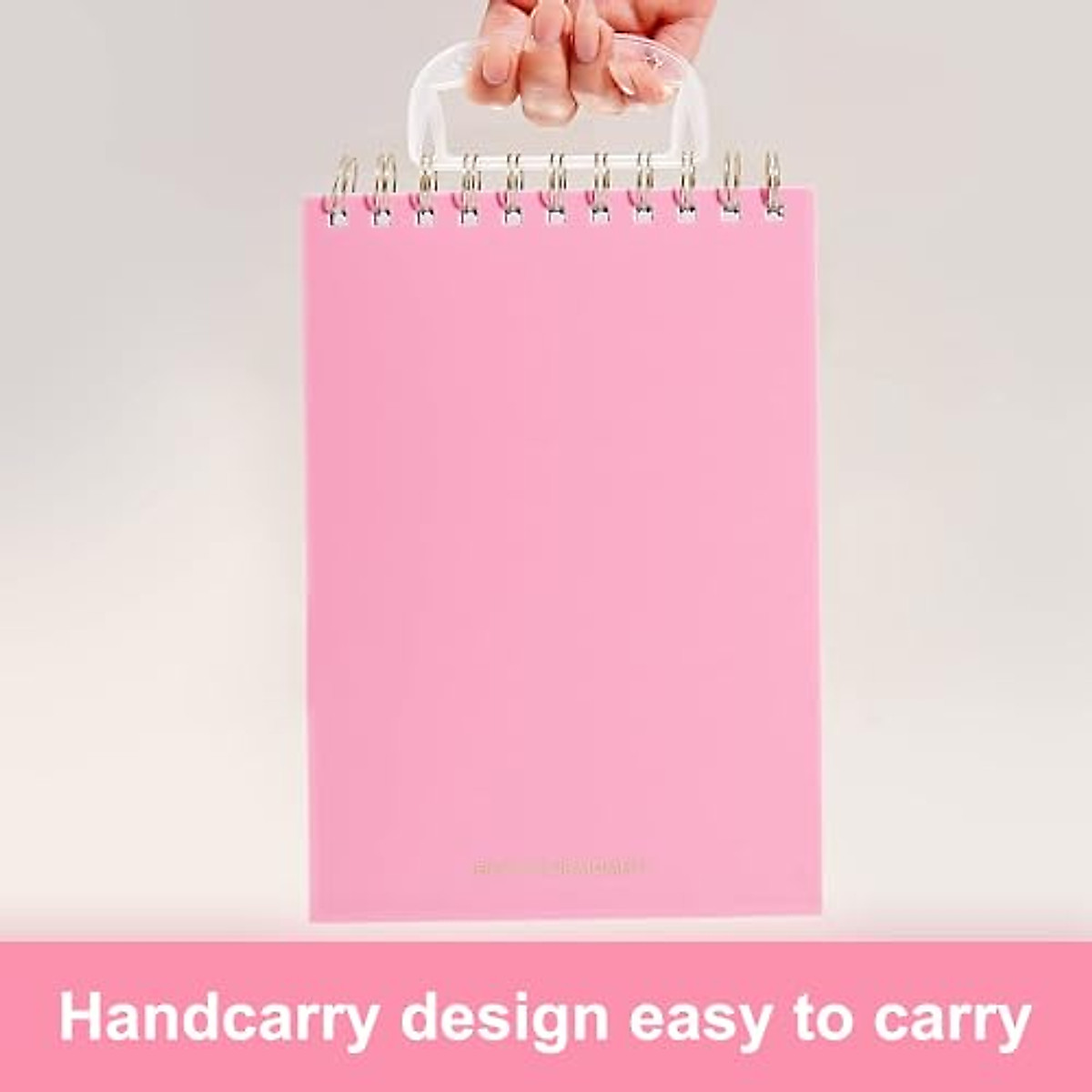 Yoment Top Spiral Notebooks Left Handed Notebooks Lined 6"x 9" College Ruled Waterproof Cover Notepad 160 Pages Spiral Notebook Durable Meeting Notebook for Work School Office Business,Pink