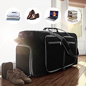 LE FUTUR 115L Foldable Travel Duffle Bag,Foldable Travel Bag with Shoes Compartment Lightweight and Packable Duffel Bag for Easy Storage Ideal for Convenient Travel (travel duffels)