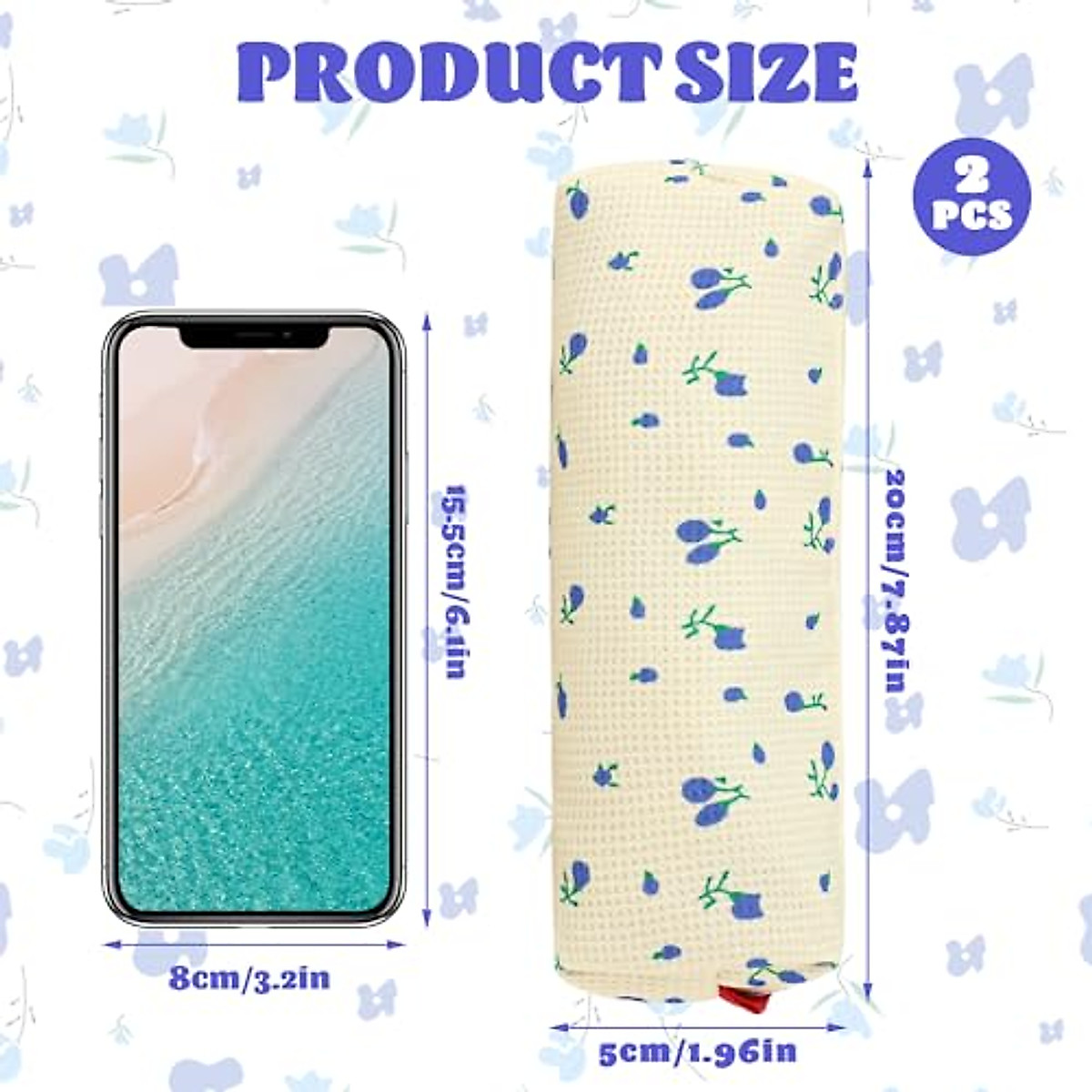 GEEHUA 2 Pcs Women Cute Floral Pencil Bag, Flower Zipper Pencil Case Simple Pen Bag Stationery Organizer Cosmetic Makeup Storage Bag Coin Pouch Holder Travel Office Accessories