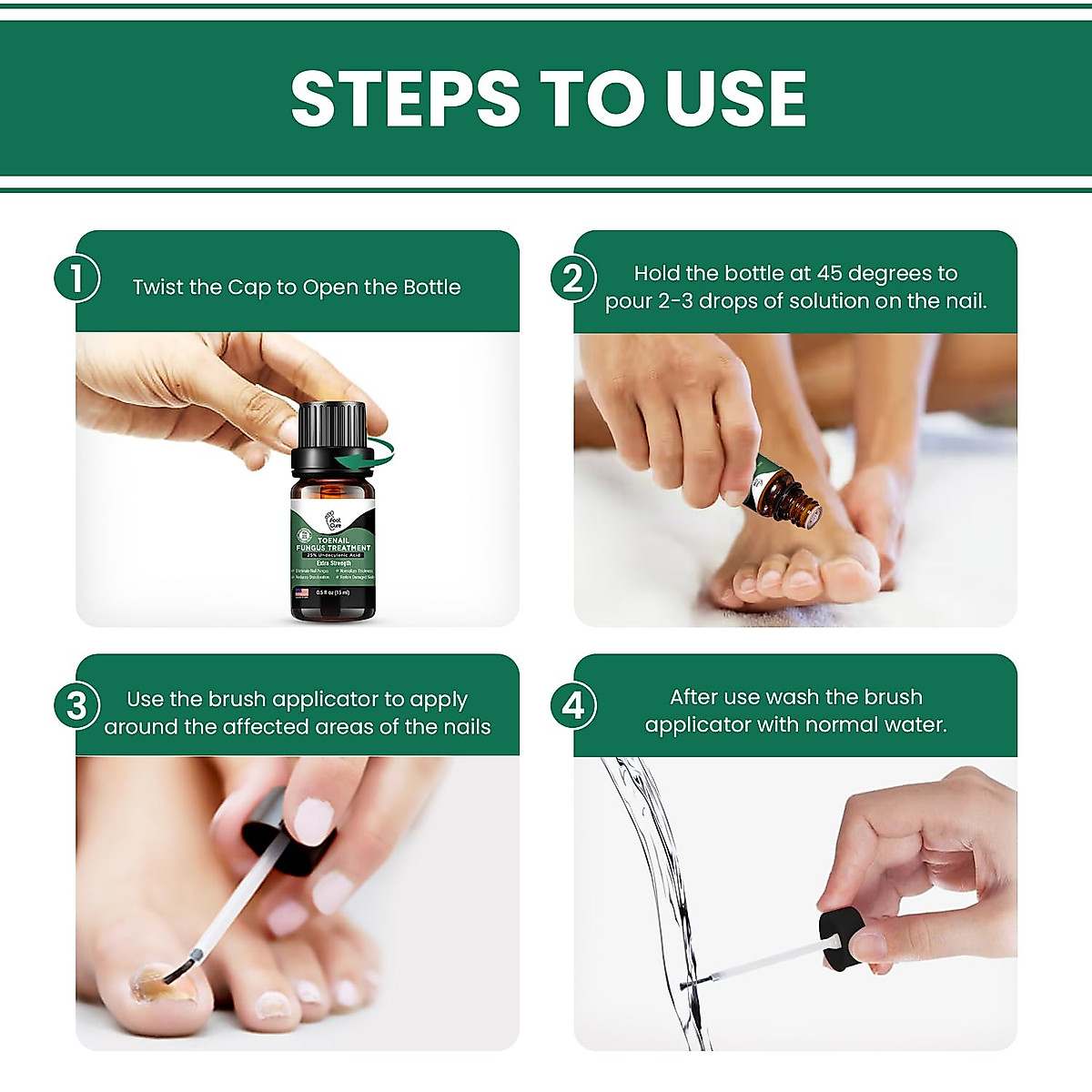 Toenail Renewal Solution Extra Strength Care for Toe Nail & Fingernails - Nail Repair Solution for broken, Discolored Nails - Renews Damaged Cracked Ingrown Toenail Made In USA 0.50 Fl Oz - 2 Pack