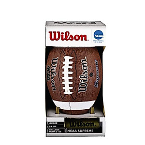 Wilson NCAA Supreme Composite Leather Football w/ Pump & Tee - Junior Size, Brown
