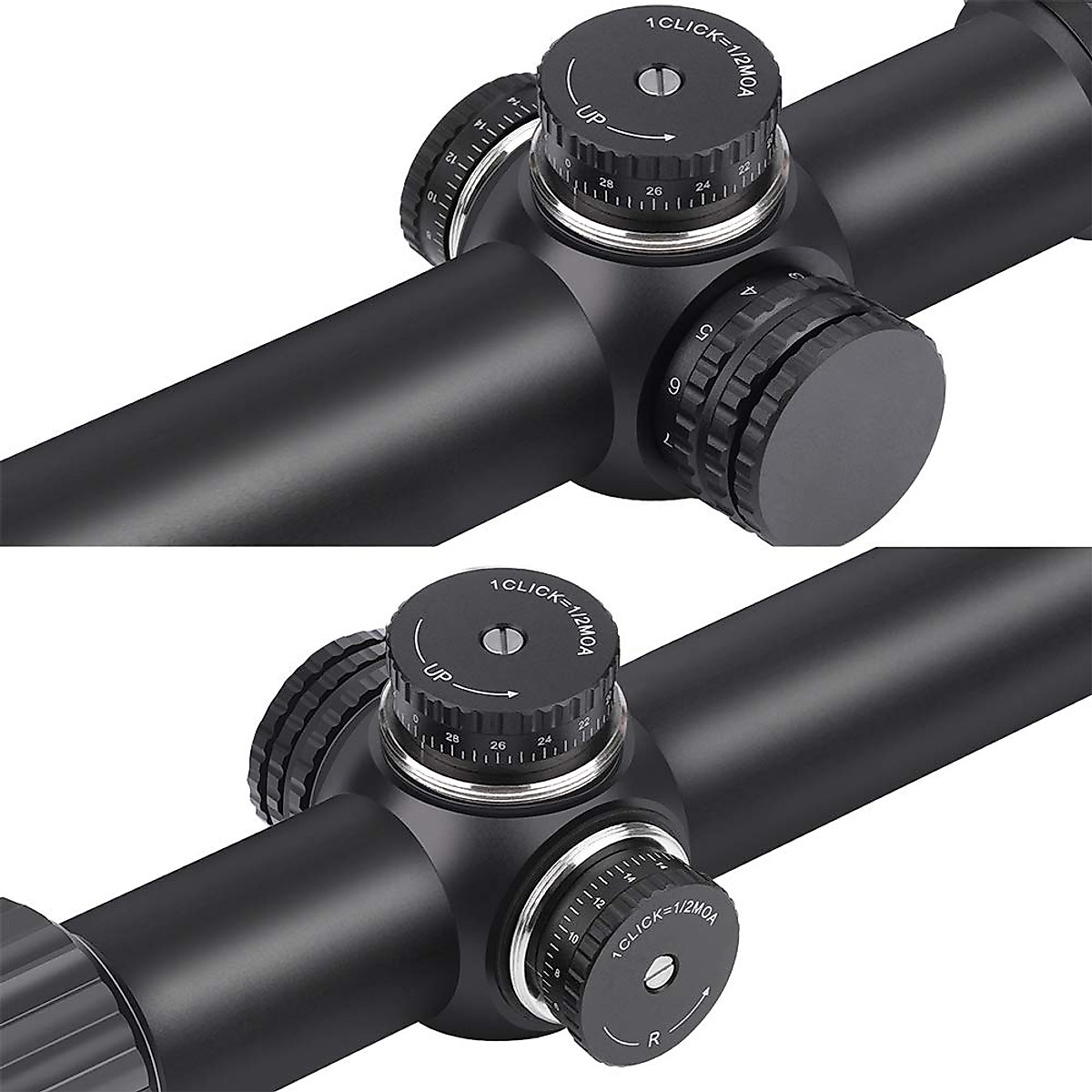 Feyachi Tactical Optics Falcon 1-4x24 SFP Rifle Scope Red Illuminated Starburst Reticle Riflescopes for Hunting Shooting, 30mm (1.2") Tube Matte Black