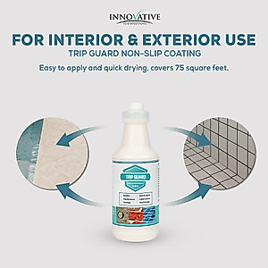 Trip Guard - Clear Anti Slip - Non Skid - Safety Tile and Floor Treatment - Multi-Surface Textured Coating for Stairs, Floors, Walkways & Concrete - Use on Any Slippery Surface Except Wood