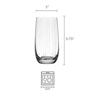 Mikasa Berlin Highball Set of 4, 4 Count (Pack of 1), Clear