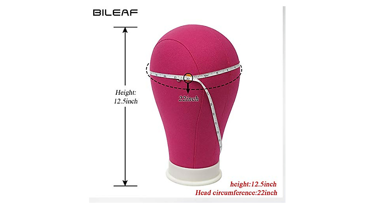22 Inch Rosy Canvas Mannequin Head for Wig Styling & Display